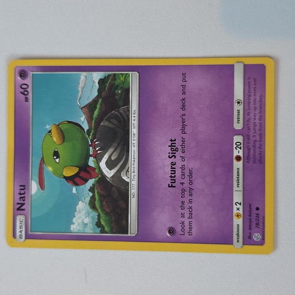 Pokemon | Toys | Pokemon Natu Card Purple And Green | Poshmark
